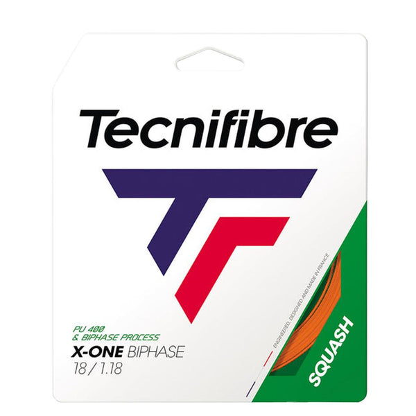 Tecnifibre X-One Biphase 18 - Orange - Squash String Set – Merchant of ...